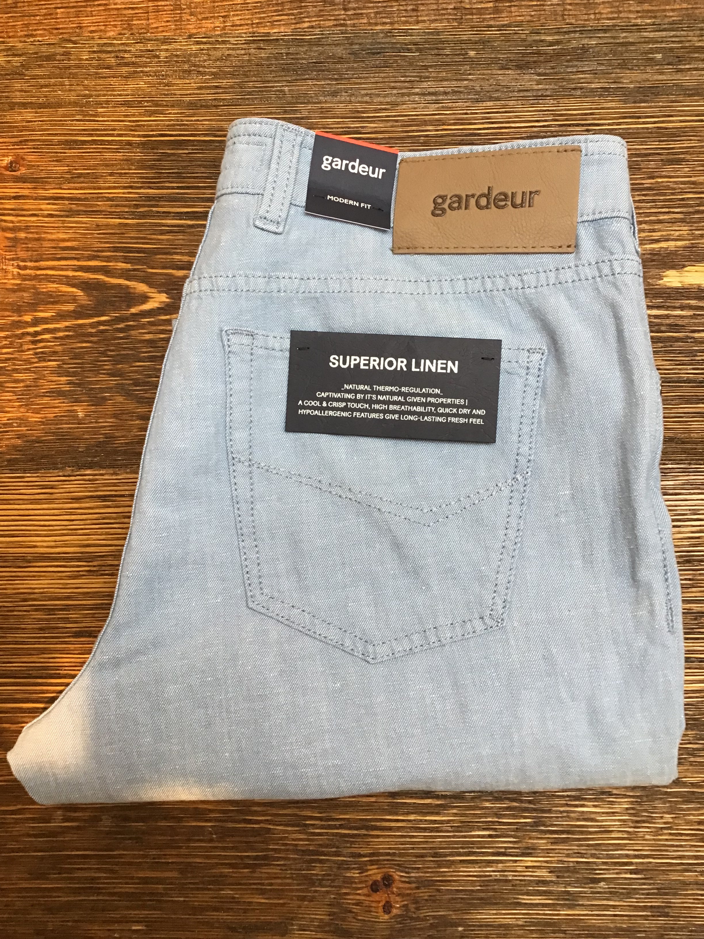GARDEUR Baby Blue Linen Jean – Burrows Too