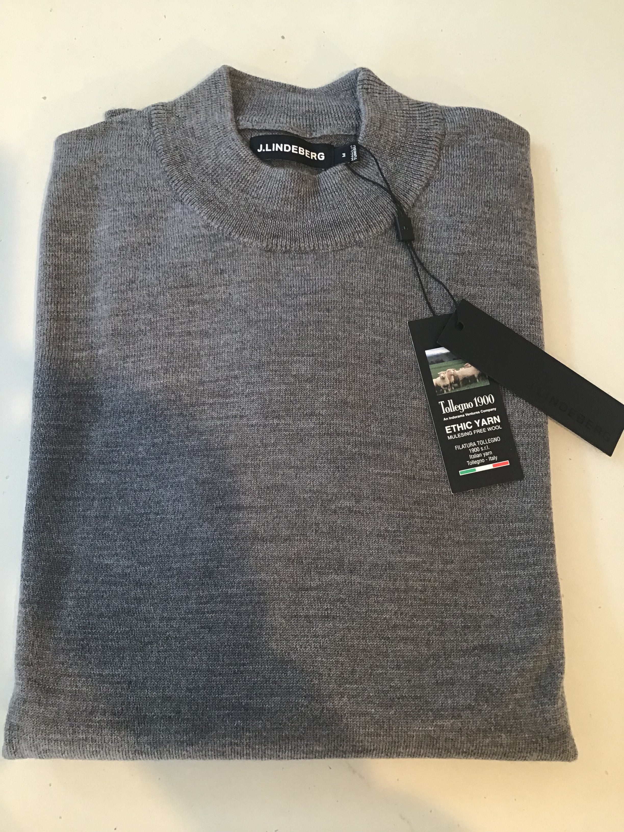 J. LINDEBERG Korman Mock Neck Grey – Burrows Too